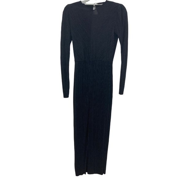 Zara | Dresses | Zara Black Ribbed Maxi Dress Long Sleeve Small | Poshmark